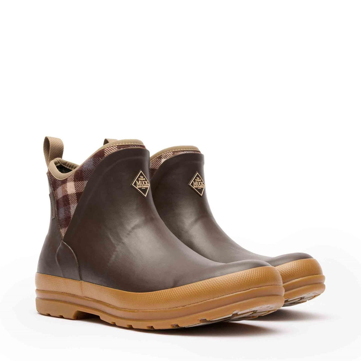 Muck Boots Muck Originals Pull-On Ankle Boots Brown Plaid Print ...